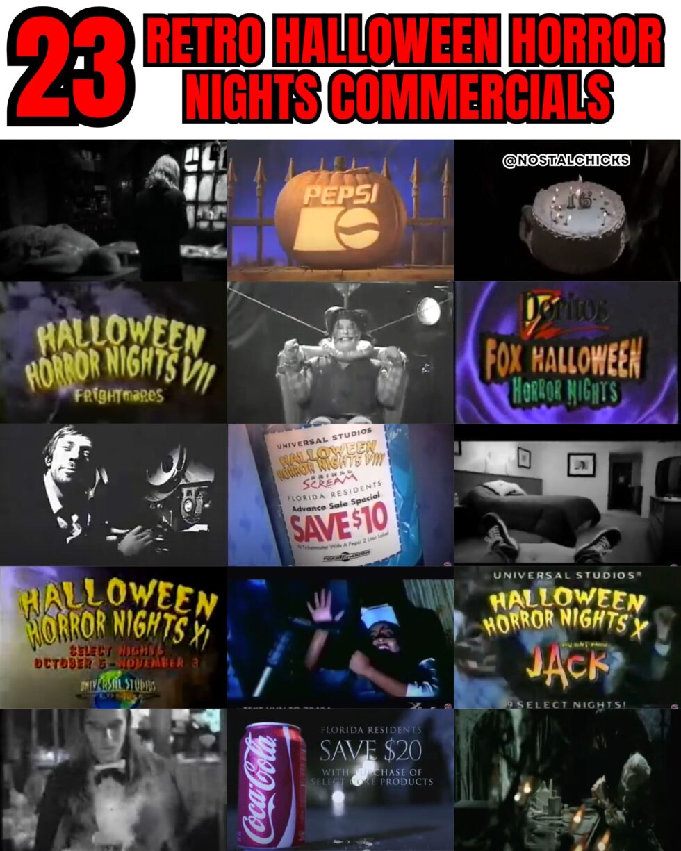 23 RETRO HALLOWEEN HORROR NIGHTS COMMERCIALS - Nostalchicks